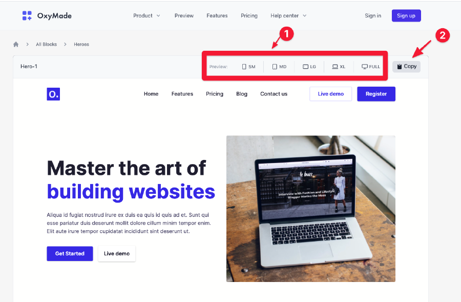 Live Preview Area - Learn OxyMade