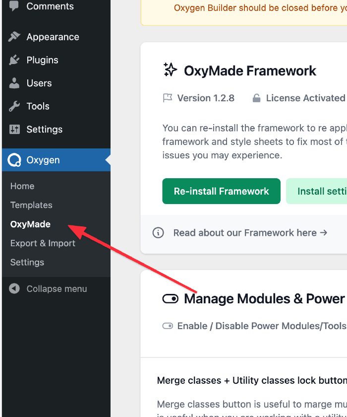 Activate the plugin - Learn OxyMade