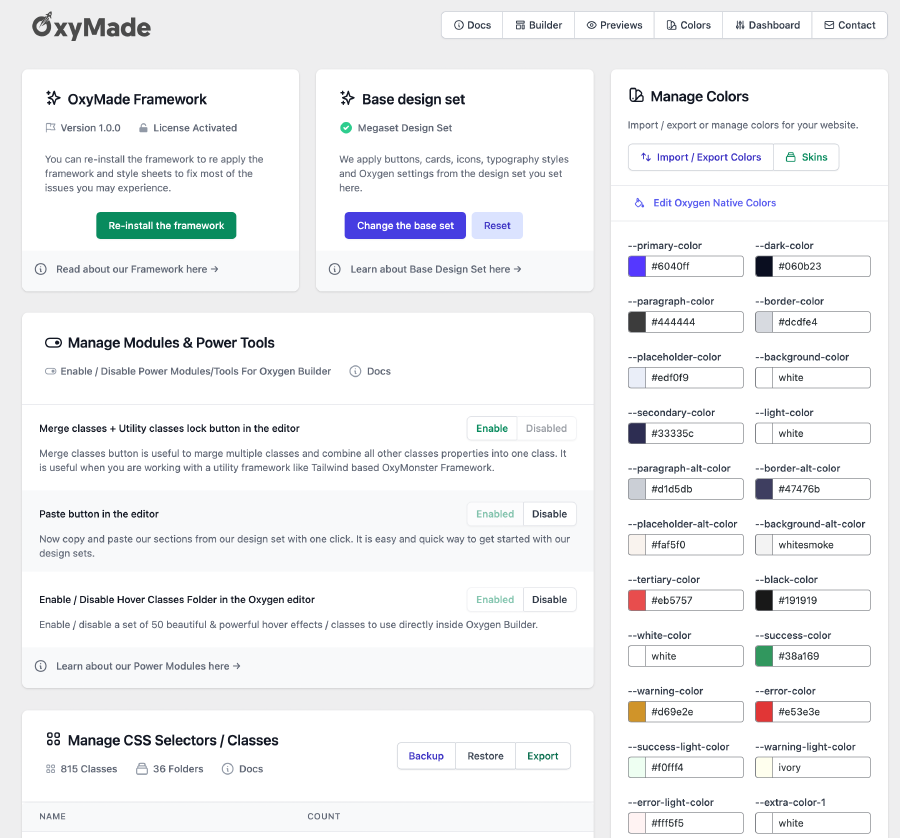 Add Framework - Learn OxyMade