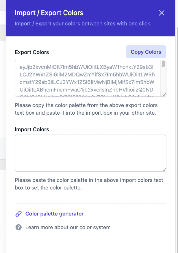 Import Export Colors - Learn OxyMade