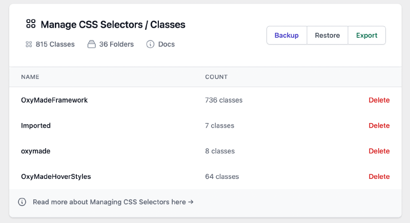 Manage CSS Selectors - Learn OxyMade