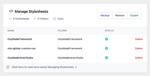 Manage stylesheets - Learn OxyMade