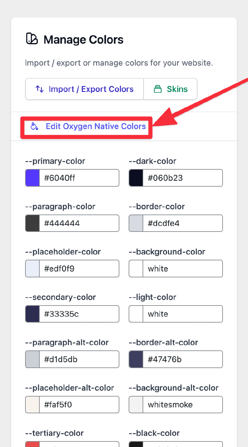 Oxygen Native Colors Editor - Learn OxyMade